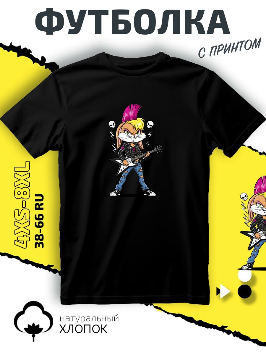 Футболка Багз Банни панк-рок музыкант