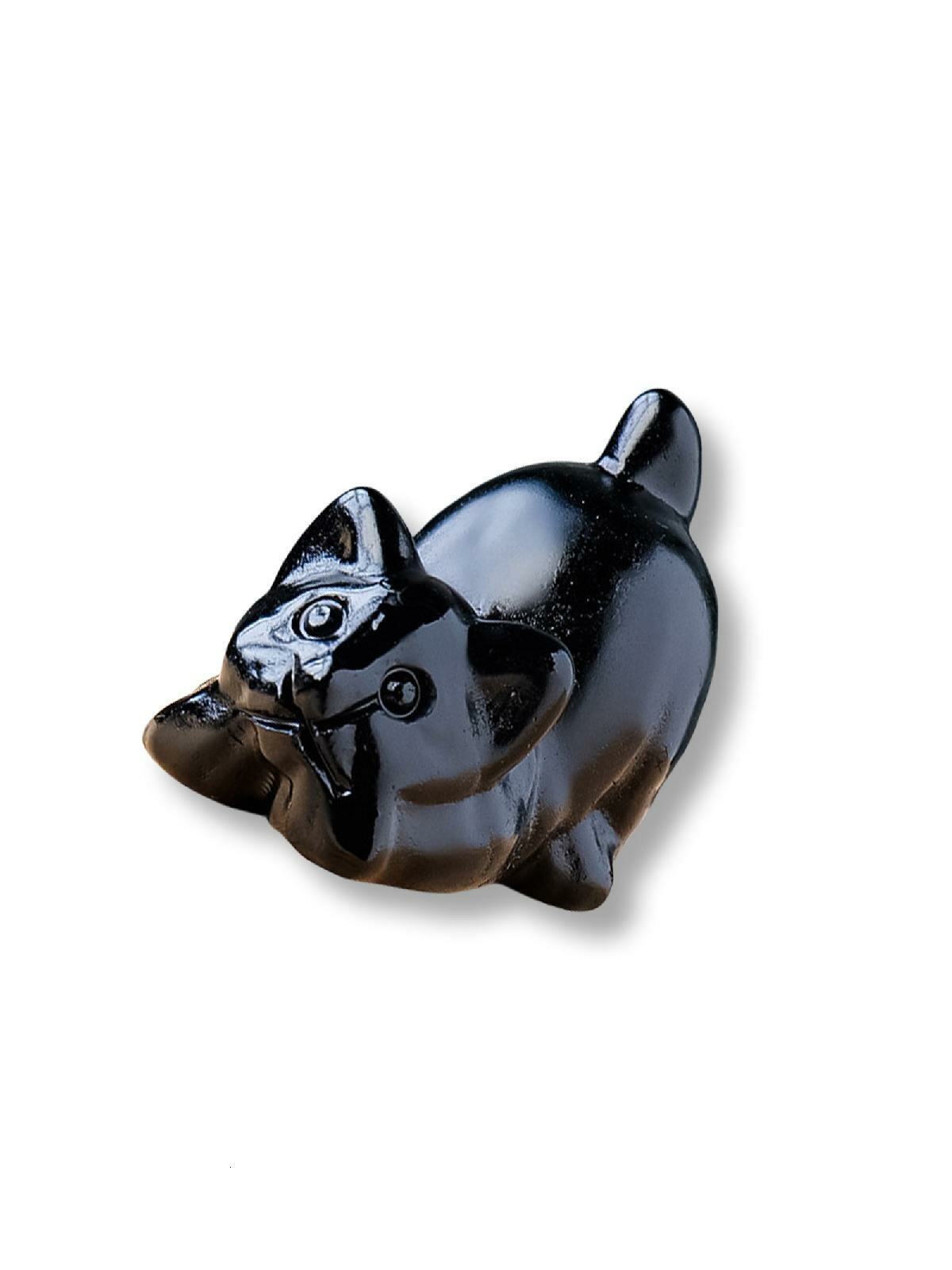 Хрустальная статуэтка кошки ручной работы, миниатюрное украшение из хрустального животного для оформления стола и подарков любителям животных