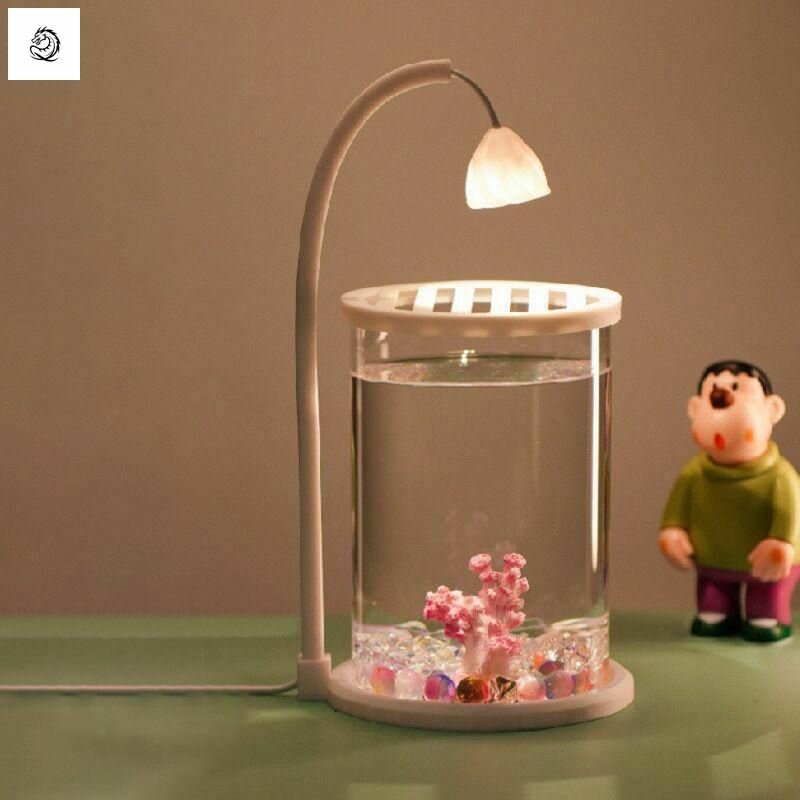 Аквариум для петушков со светодиодной подсветкой USB и декором