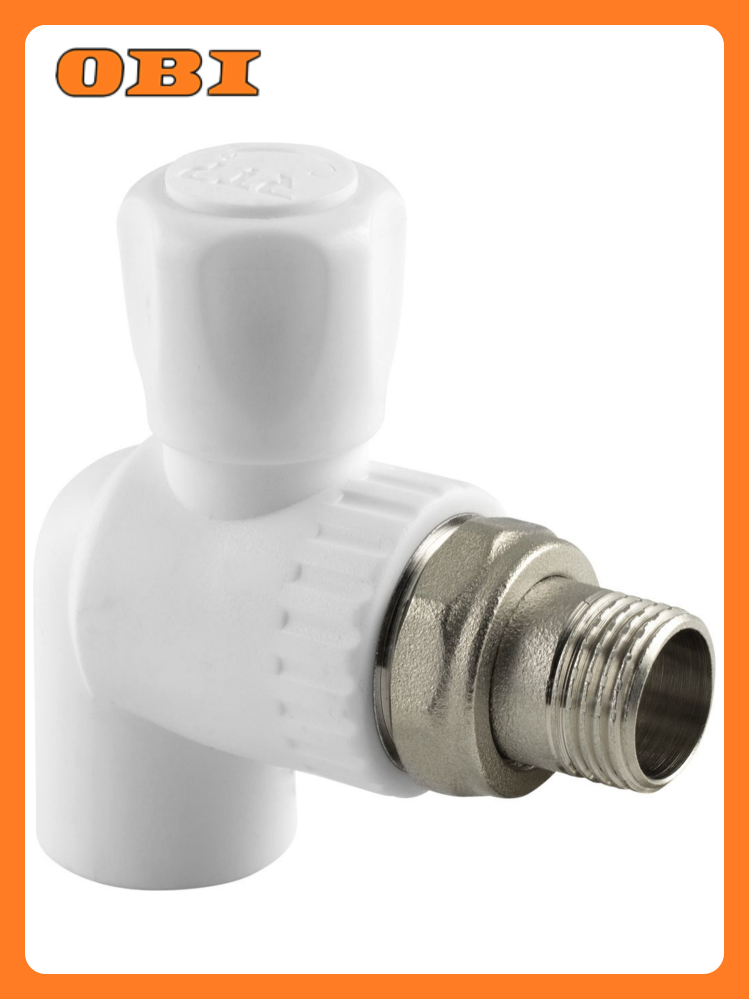 Кран шаровой для радиатора угловой PPR 20х1/2, белый, RTP