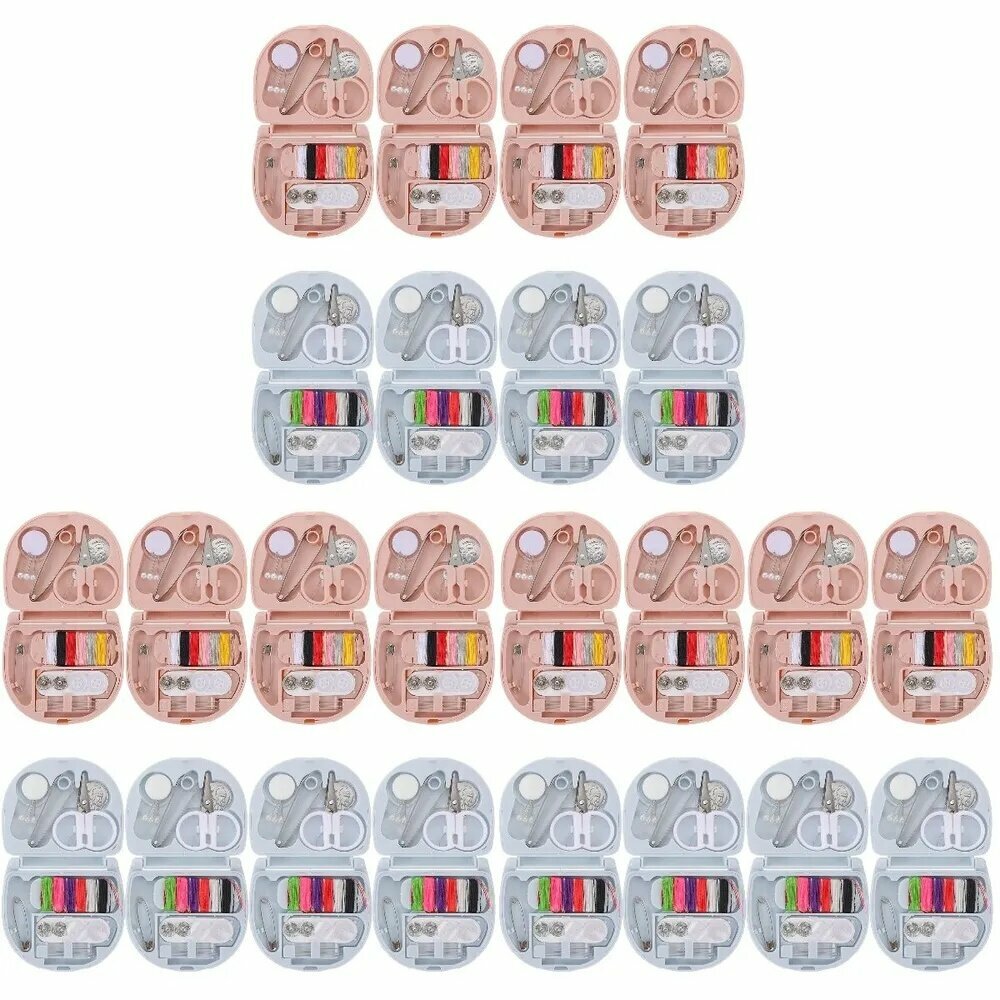 Портативный пластиковый набор для шитья, многофункциональный, в ассортименте, для шитья, 24 комплекта