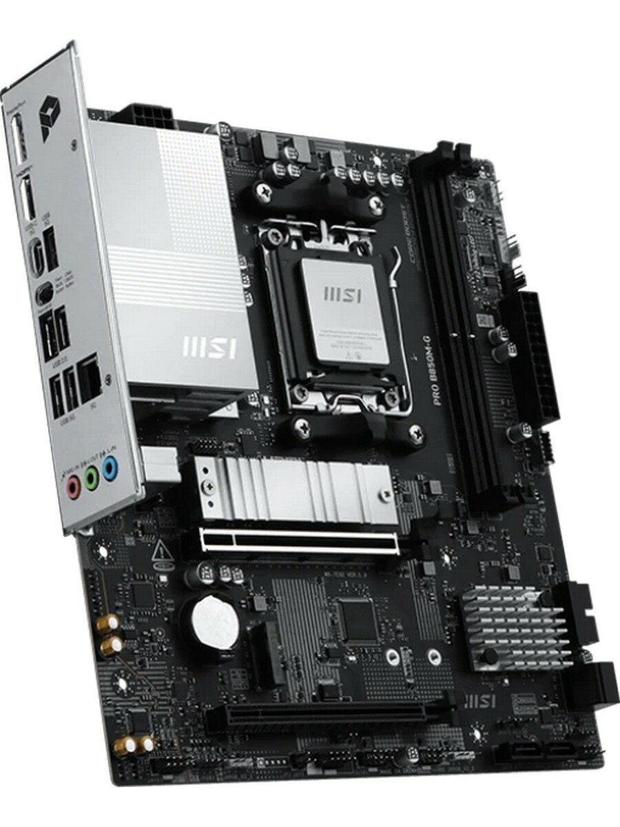 Материнская плата MSI PRO B850M-G (AM5, mATX, B850, 2xDDR5, 2xPCI-Ex16, 2xM.2, DP+HDMI, RTL) (PRO B850M-G)