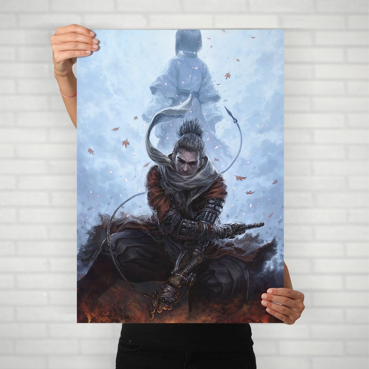 Плакат на стену для интерьера Sekiro Shadows Die Twice (Вариант 1) / Постер по игре формата А1 (60х84 см)