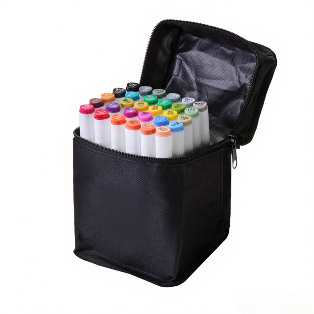 Набор алкогольных маркеров 30 цветов с двойными наконечниками Fine Point и Broad Point, ручки с цветными наконечниками в тканевой сумке для детей и взрослых, для раскраски, рисования, иллюстраций, эскизов, 1мм и 6мм, материал PP, длина ручки 15.6см,