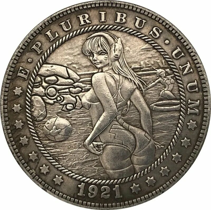 Монетка с изображением сексуальной девушки Ретро-мемориальная монета моргана