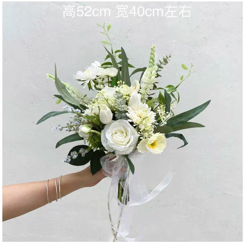 Свадебный букет для фотостудии, фотосъемки в путешествиях, искусственный букет невесты в корейском стиле, реквизит для
