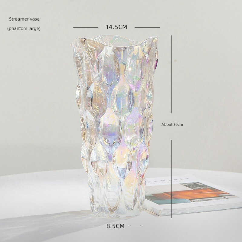 Украшение вазы для гостиной, цветочная композиция, хрустальное стекло, стиль, скандинавская роза, искусственный цветок,