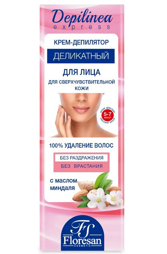 Floresan Крем-депилятор Depilinea деликатный для лица, 50мл/