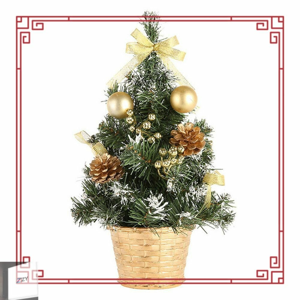 Декоративная искусственная Новогодняя Ёлка в корзине. Рождественская ель мягкая, пушистая в горшке золотая, золотистая. Ёлочка маленькая настольная
