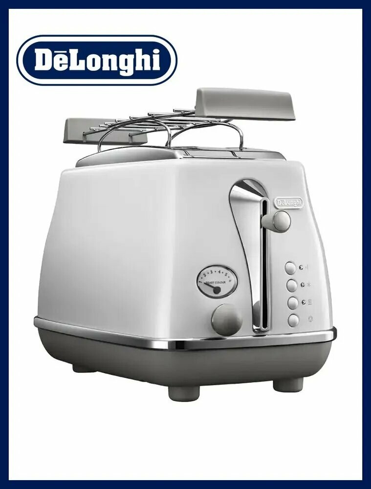 DeLonghi Тостер CTOC2103. W 900 Вт тостов - 2, белый