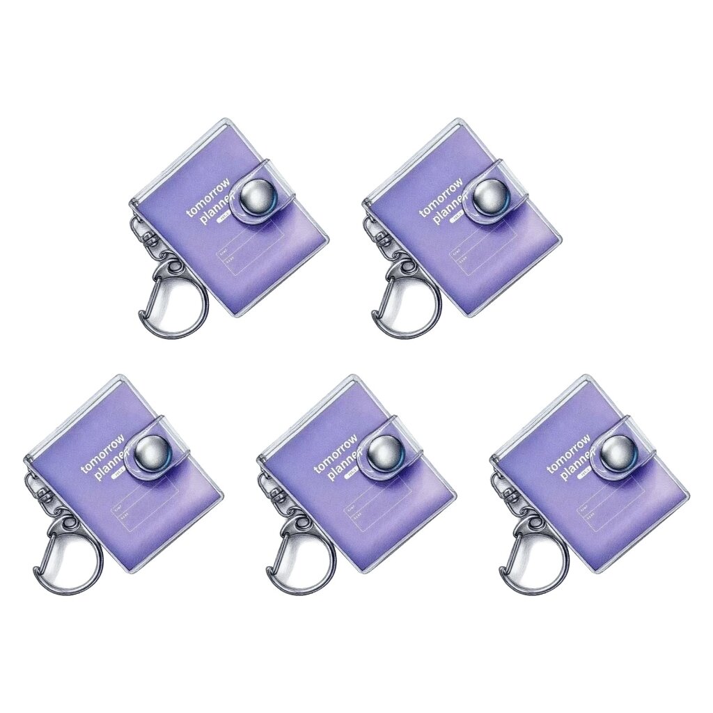 5шт Миниатюрный блокнот-брелок из ПВХ Крошечная Дорожная записная книжка Memobook 35x45 мм