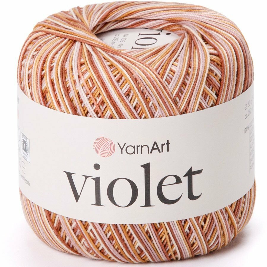 Пряжа Yarnart VIOLET MELANGE 506 кофе/белый (6 мотков)