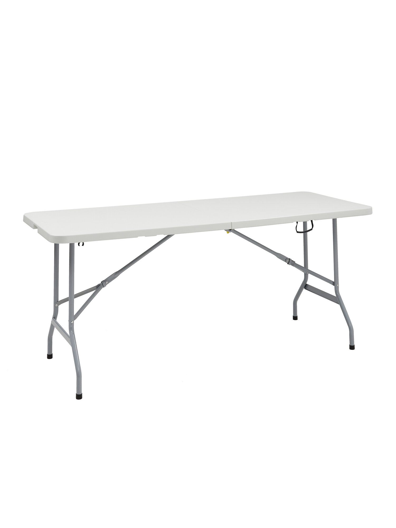 Стол складной пластиковый METMEBEL, модель "Сатурн" 181х74,5х74,5 см, нагрузка до 100 кг, белый, серый