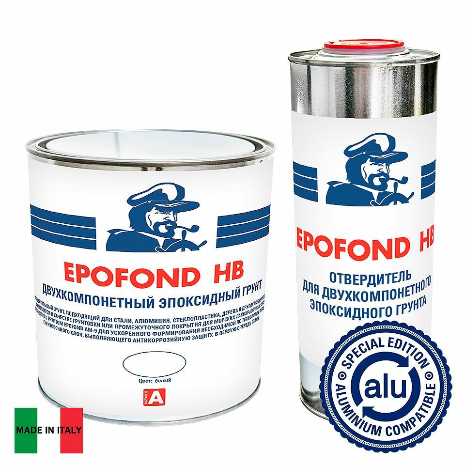 Эпоксидный двухкомпонентный грунт для яхт и катеров Мореман Epofond HB, 2,5 л, белый (10270556 )