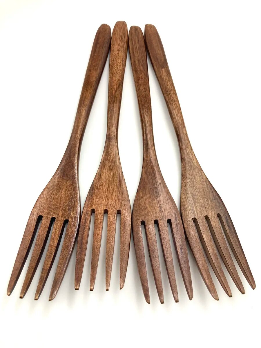 Вилки Деревянные Кухонные Для Горячих Блюд Для Дома Дачи В Поход 4 шт.