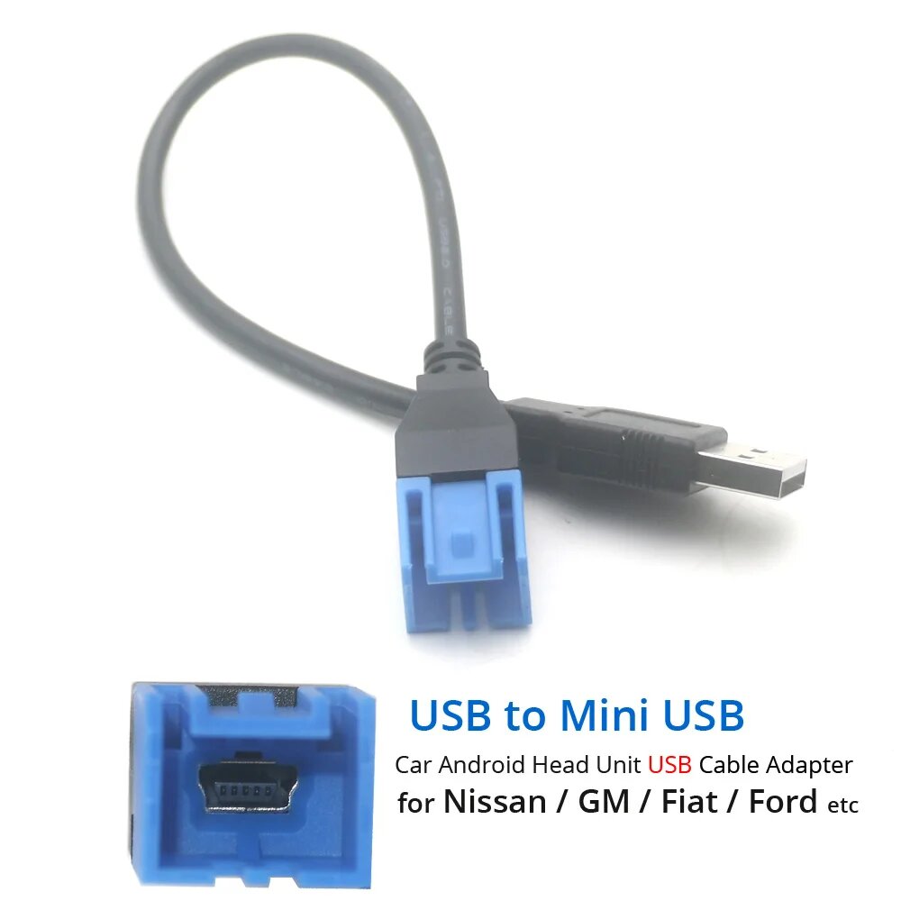 Кабель-адаптер для автомагнитолы: разъем Android 4/6-контактный на Mini USB для Nissan, USB Plug