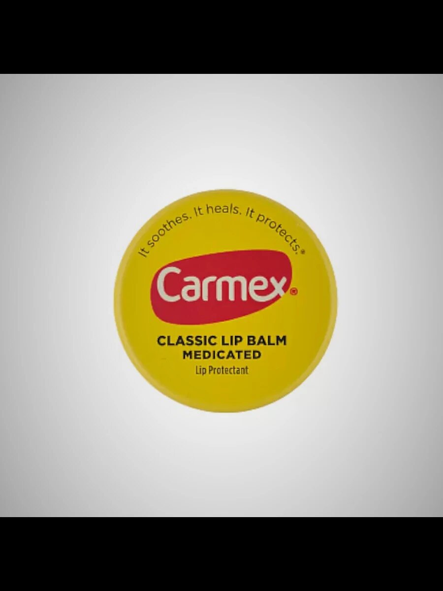 Carmex Classic Lip Balm Medicated, Бальзам для губ классический, баночка в блистере