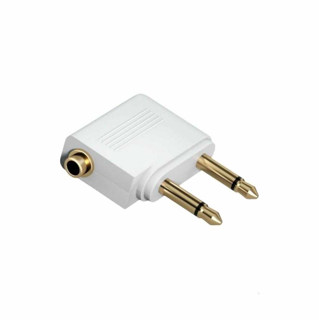 Авиационный переходник для наушников с Bluetooth и двумя разъемами 3.5 мм, - мо с покрытием из белого золота