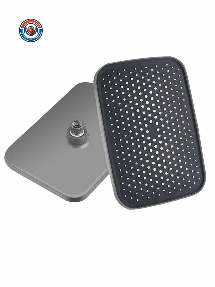 Тропический душ дождевальная насадка на потолок, прямоугольная лейка для ванной, мощный поток, легкая установка, ABS черный серый серебристый