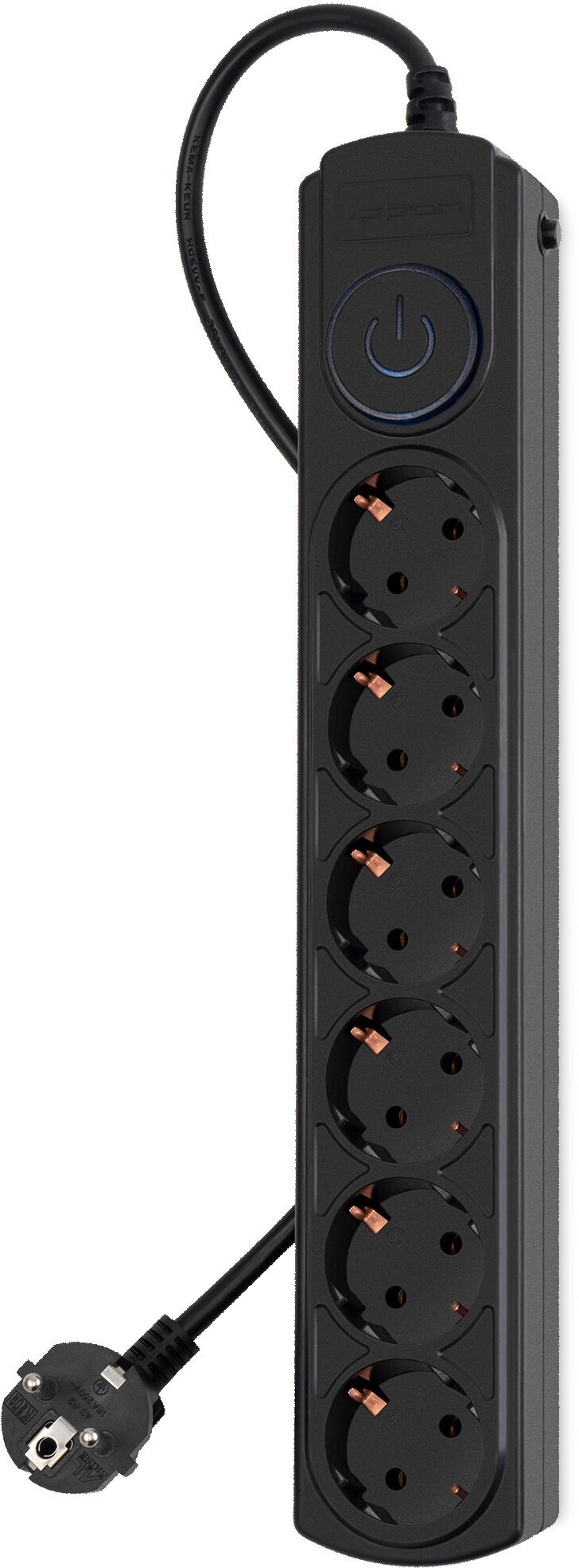 Сетевой фильтр Ippon BK-6-EU-3-10-B 3м (6 розеток) черный (коробка)
