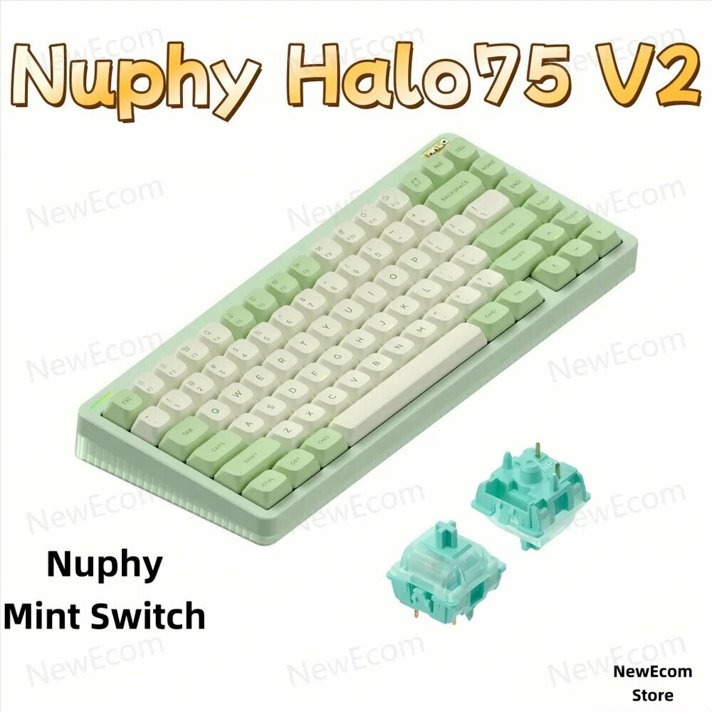NuPhy Клавиатура беспроводная Halo75 V2 Mint Switch, (Nuphy Mint), Английская раскладка, светло-зеленый