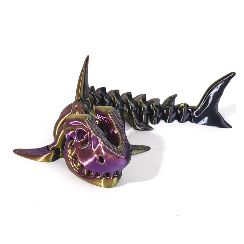 3D модель акулы из пластика Purple Gold Black