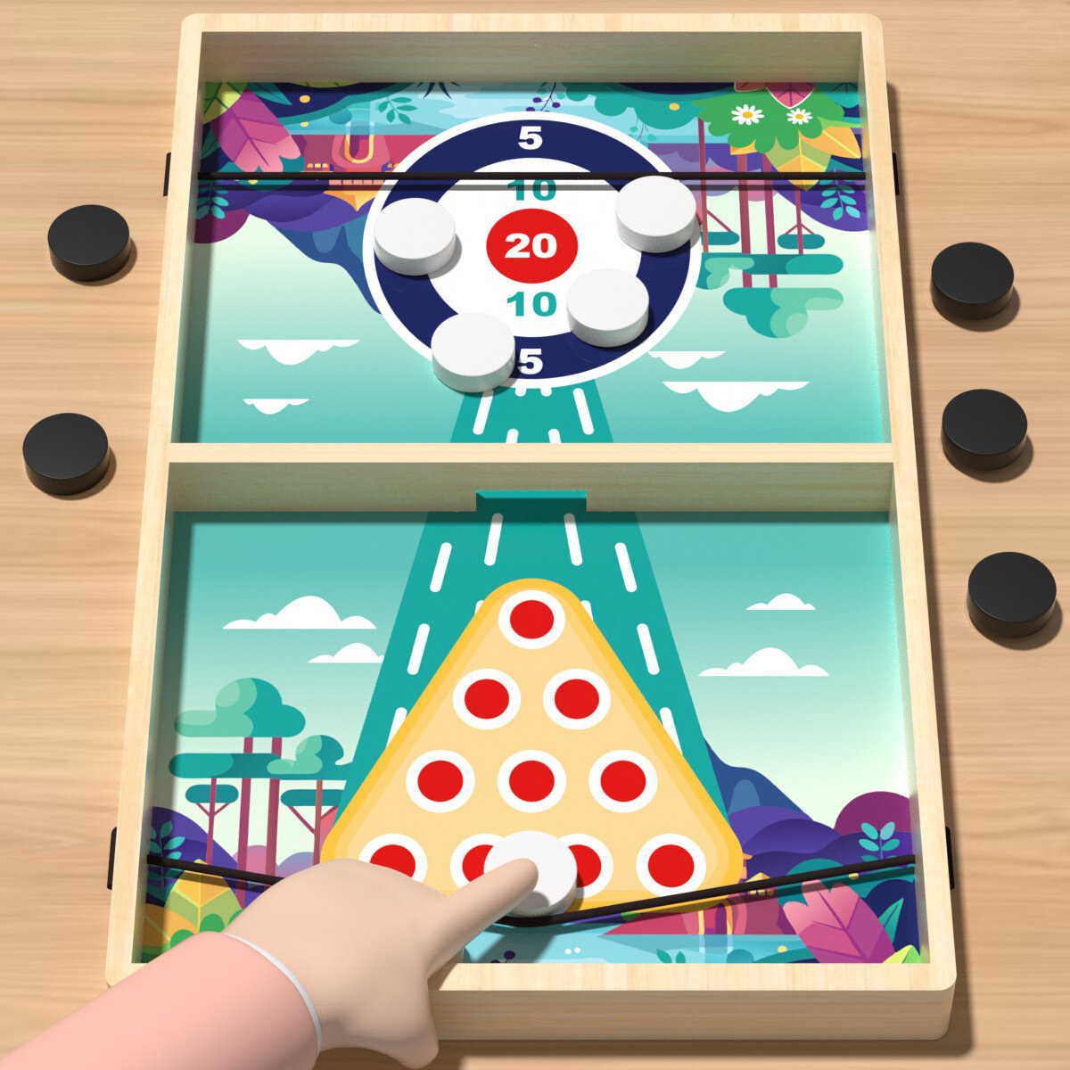 Популярные деревянные игровые шахматы Двойные шахматы Интерактивные шахматы для родителей и детей с столкновением Хоккей Битва Настольная игра