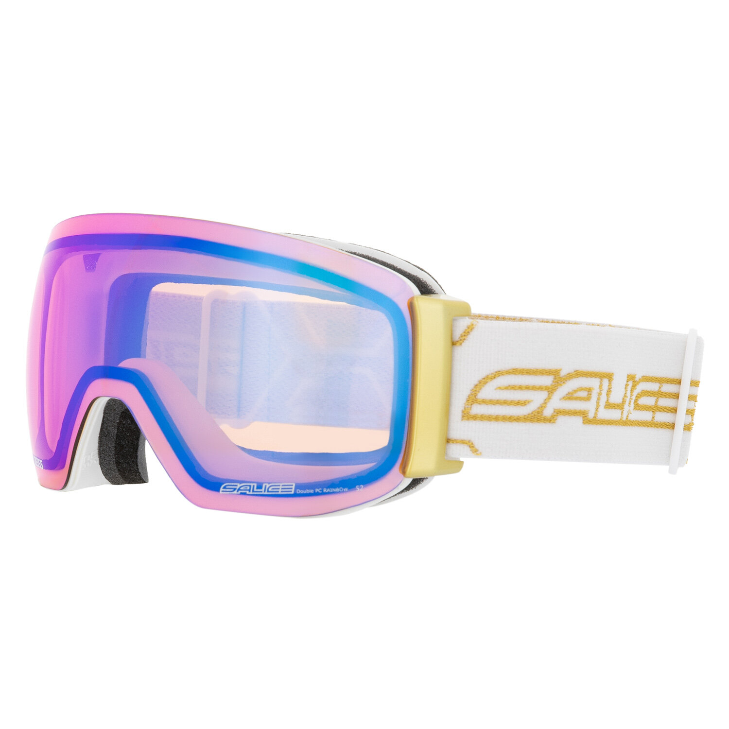 Маска горнолыжная Salice 104DARWF White-Gold/RW Radium S2