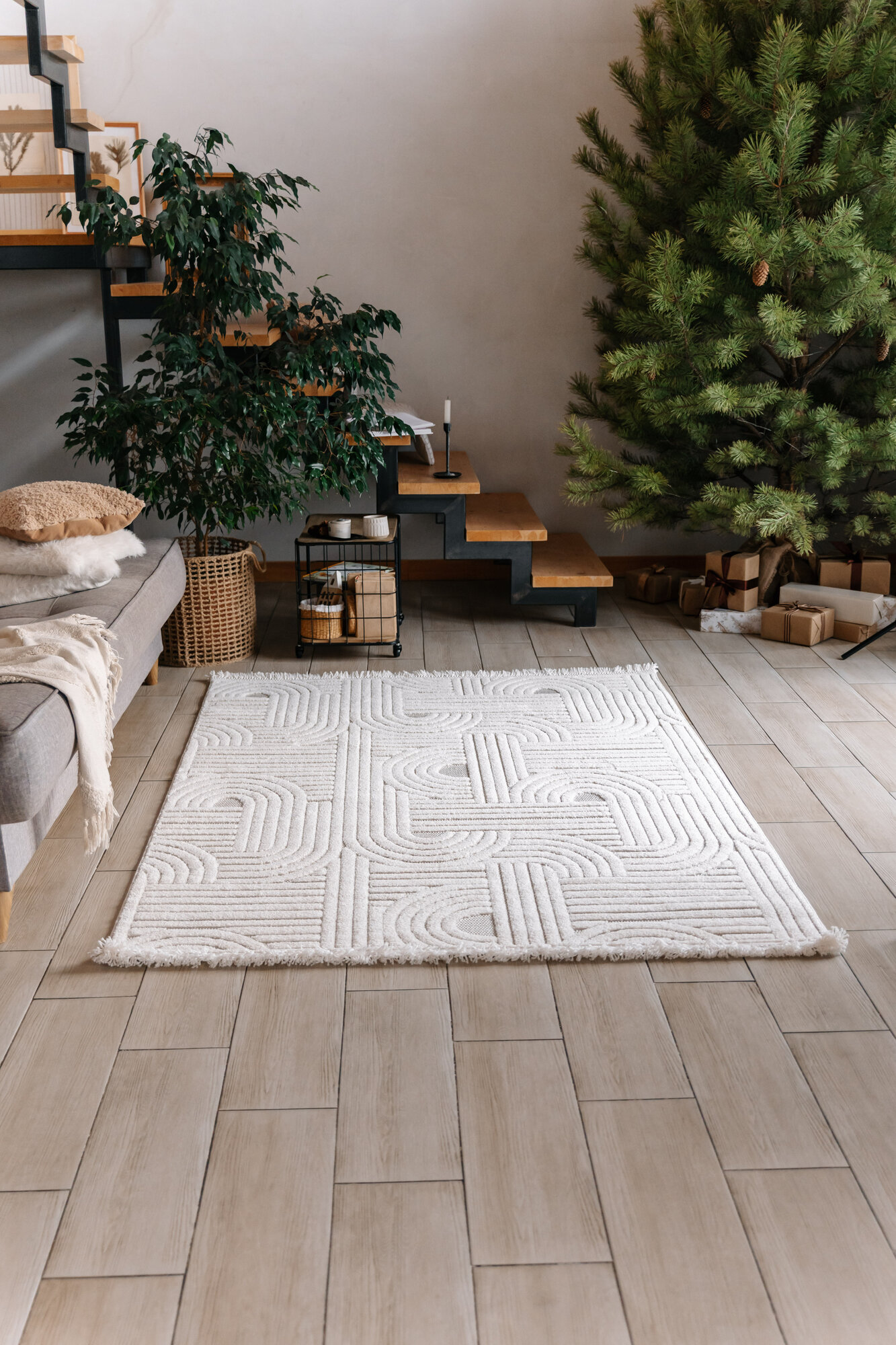 Ковер 150х200 комнатный с ворсом для дома в гостиную большой