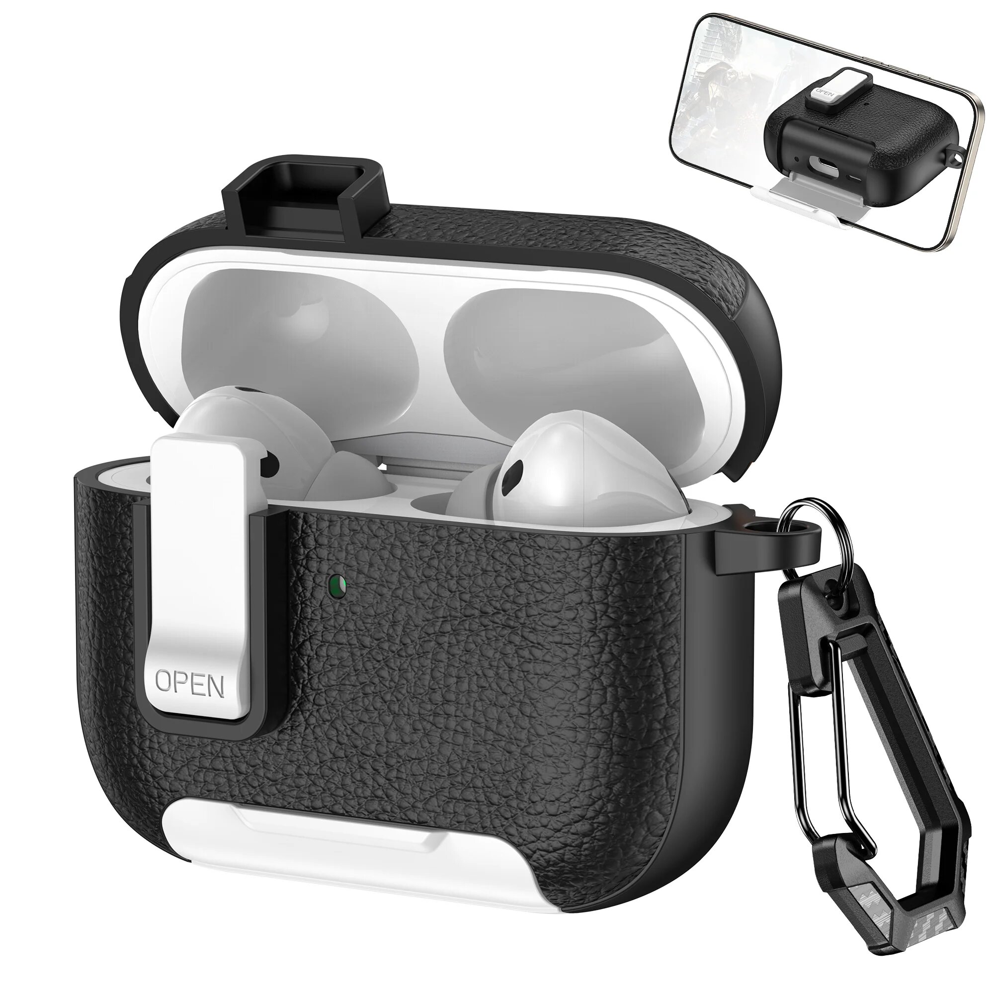 Кожаный чехол для AirPods, черный, Color: 7