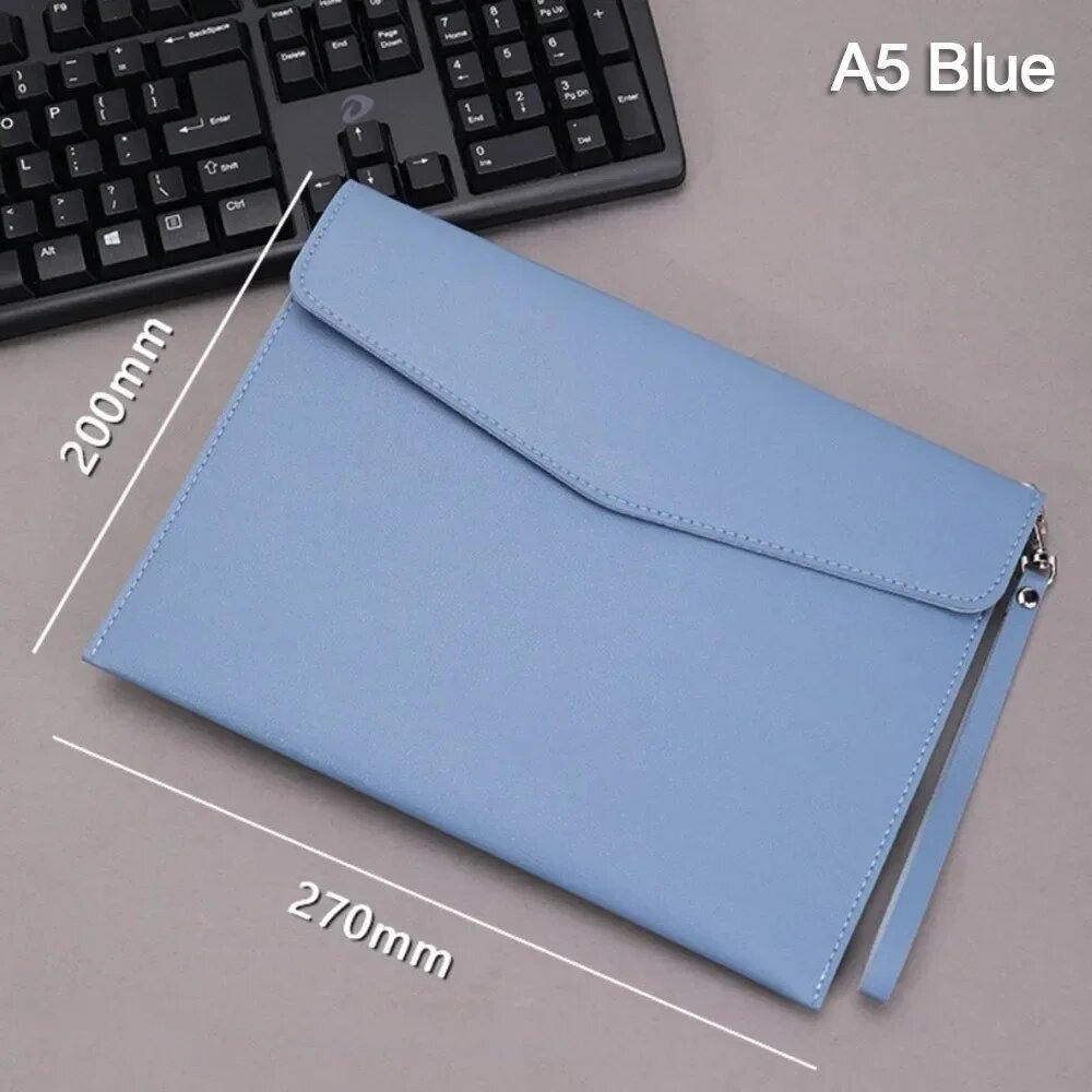 Кожаная папка для документов Leather Document Pouch Синий, A5 Blue