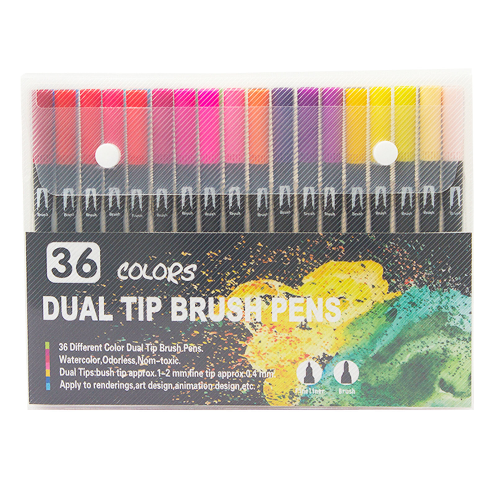 Набор маркеров с двойной наконечностью для искусства 36 цветов, кисть и тонкий наконечник, цветные ручки для детей, взрослых, художников, рисования, эскизов, раскраски, каллиграфии, письма, журнала, планнера, художественных проектов, длина ручки 16,1 см,