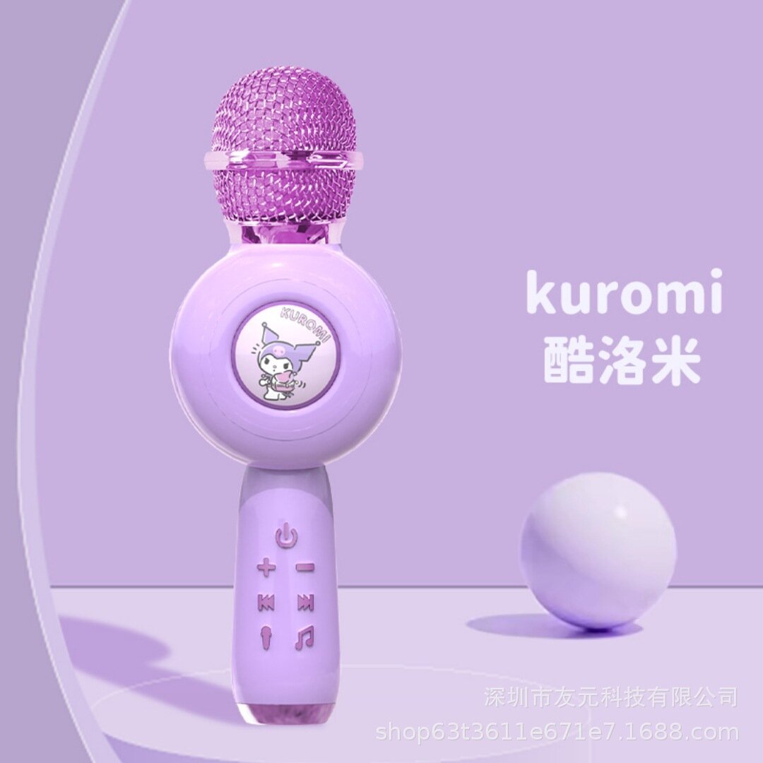 Детский караоке-микрофон Sanrio Kuromi с функцией пения, устройство «всё в одном», Bluetooth-колонка, устройство для рассказывания историй Cinnamoroll.