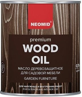 Масло Деревозащитное для Садовой Мебели Neomid Premium 0.75л Красное Дерево для Внутренних и Наружных Работ / Неомид.