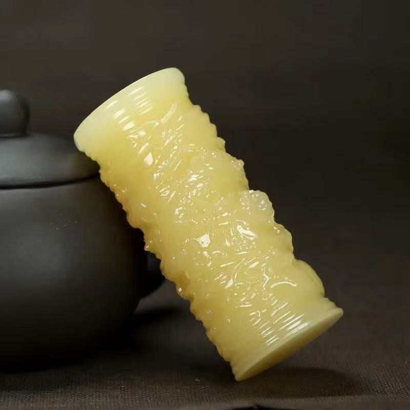 Натуральный желтый нефрит Пиксиу, ручная работа, золотой нефрит, богатство, золотая жаба, капуста, игрушка, жадеит, маленький орнамент