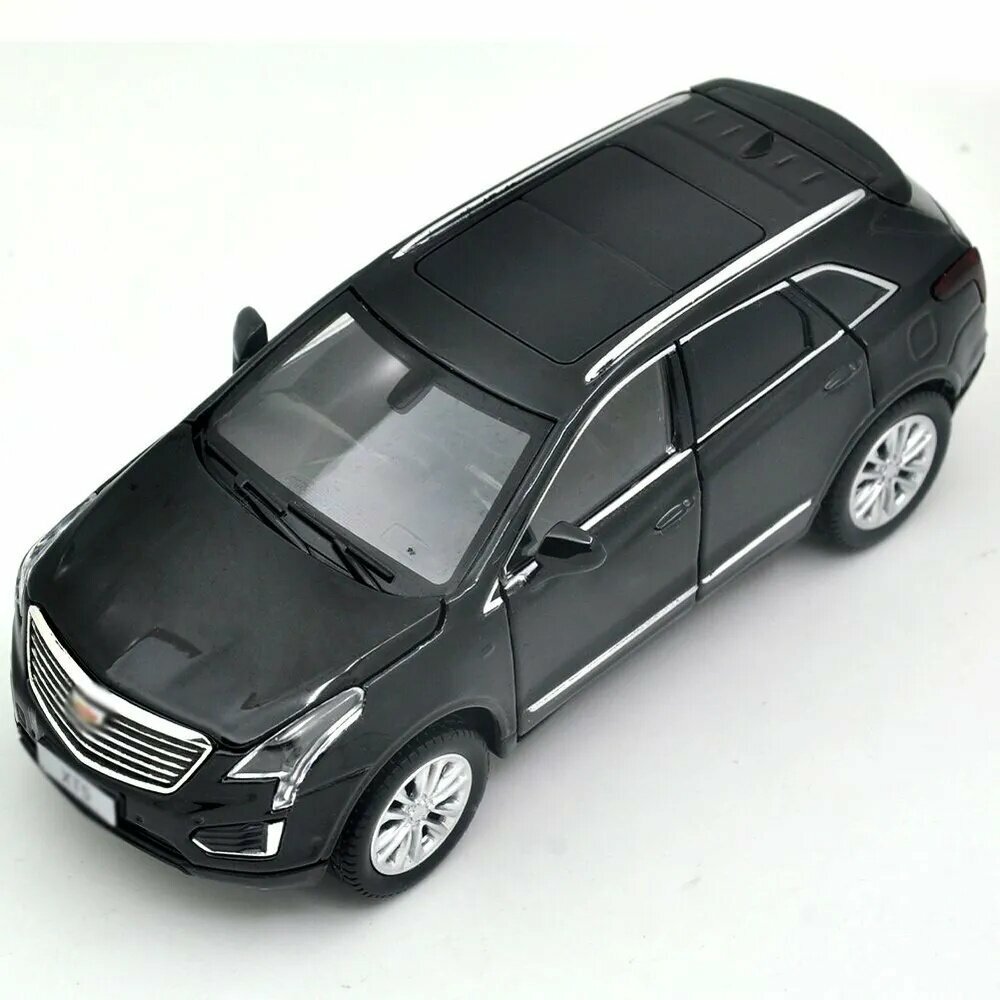 Автомобильный металлический инерционный игрушечный автомобиль, для Cadillac серии XT5, 1: 32, Открыть дверь, свет, звук