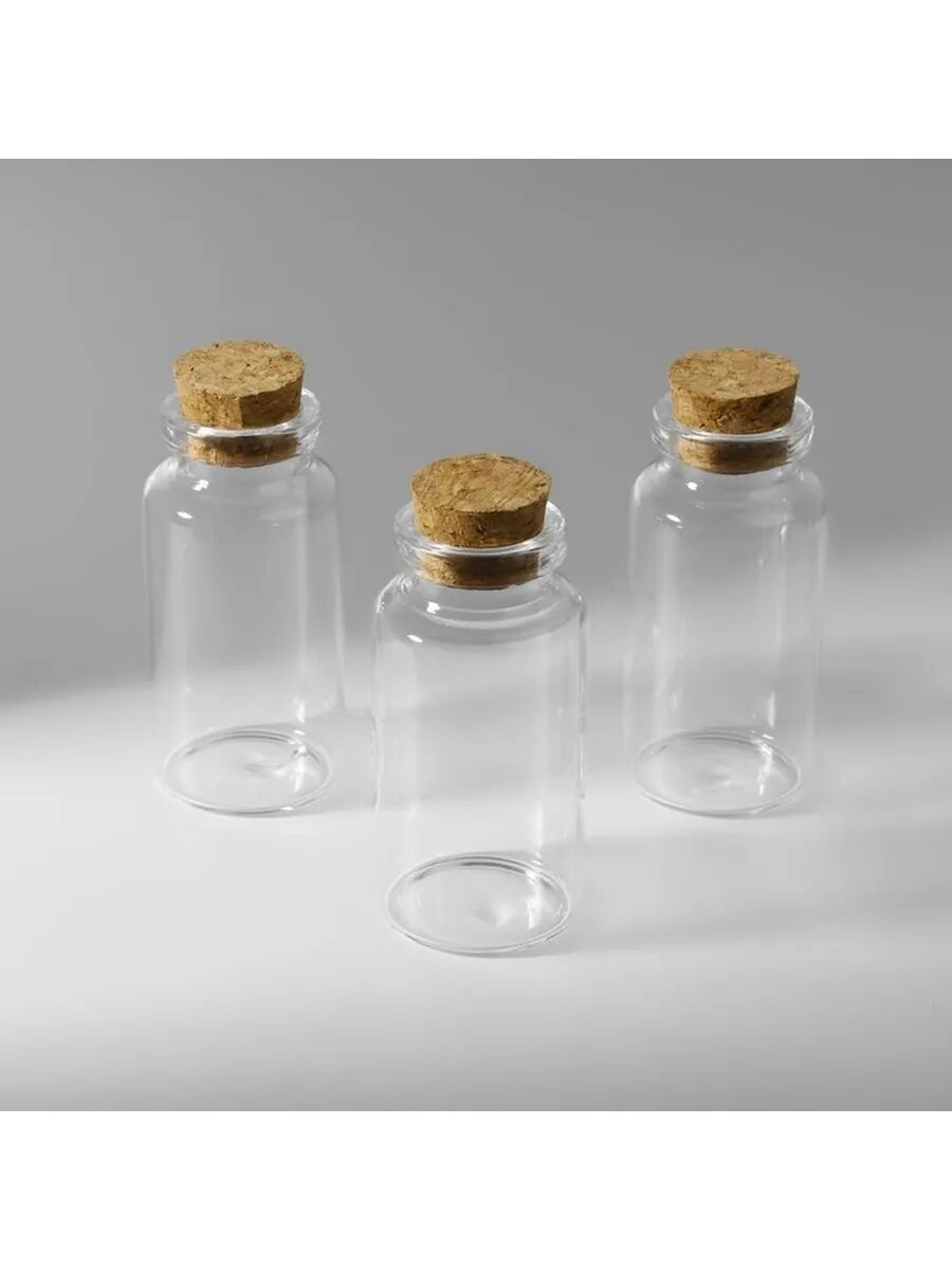 Прозрачные баночки для хранения бисера, 3 шт.