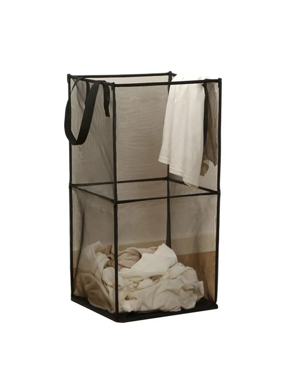 Складная корзина для белья, квадратная, с ручками, большая