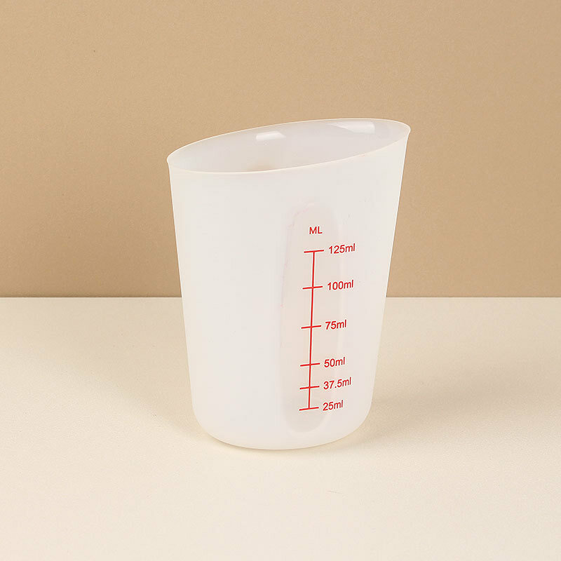 Силиконовая мерная кружка для выпечки, 125 мл, с двойными шкалами, белая, компактная кухонная принадлежность