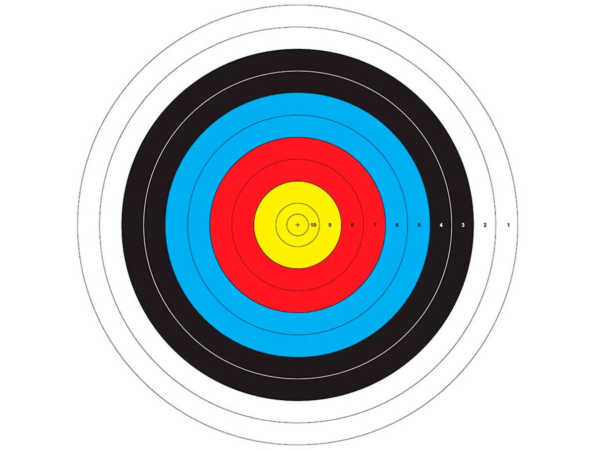Мишень Для Лука И Арбалета Fita 40См, 10 Колец, 18М, 85Г/м, 100 Листов