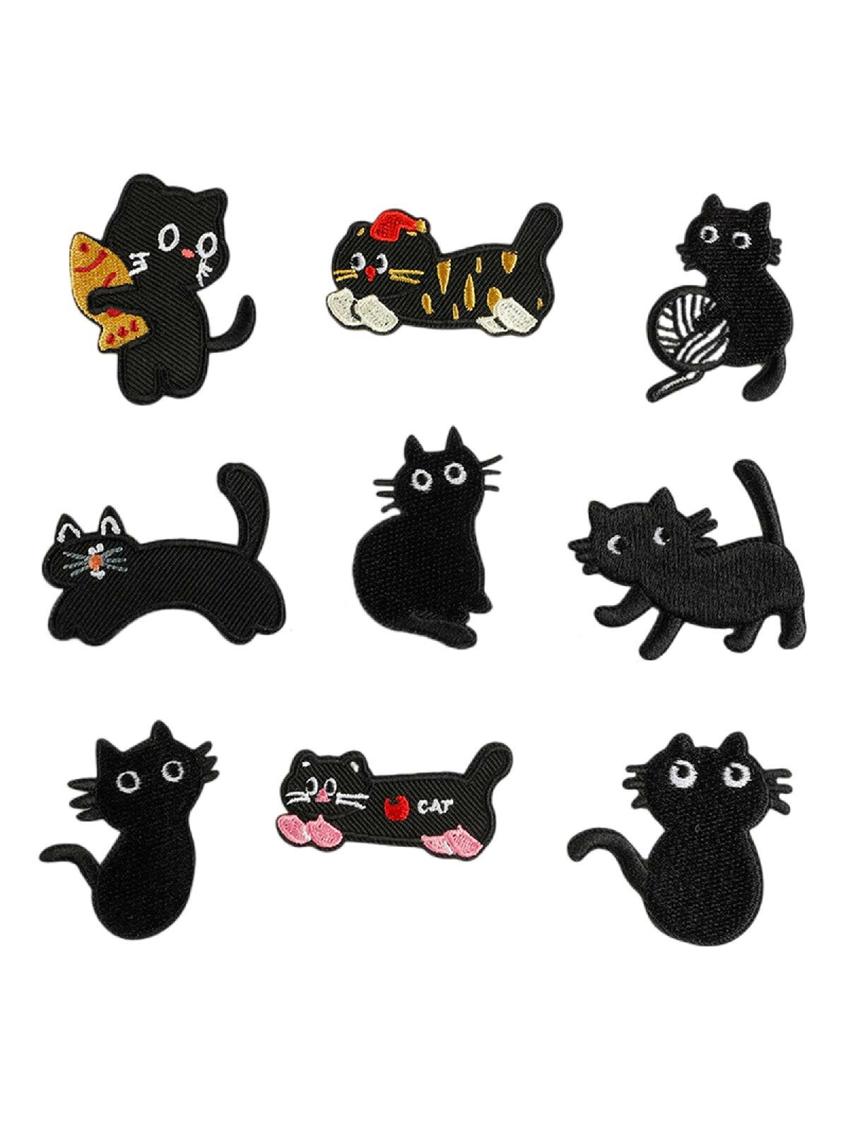9 Шт нашивок с аппликацией, нашивок с вышивкой, нашивок для кошек