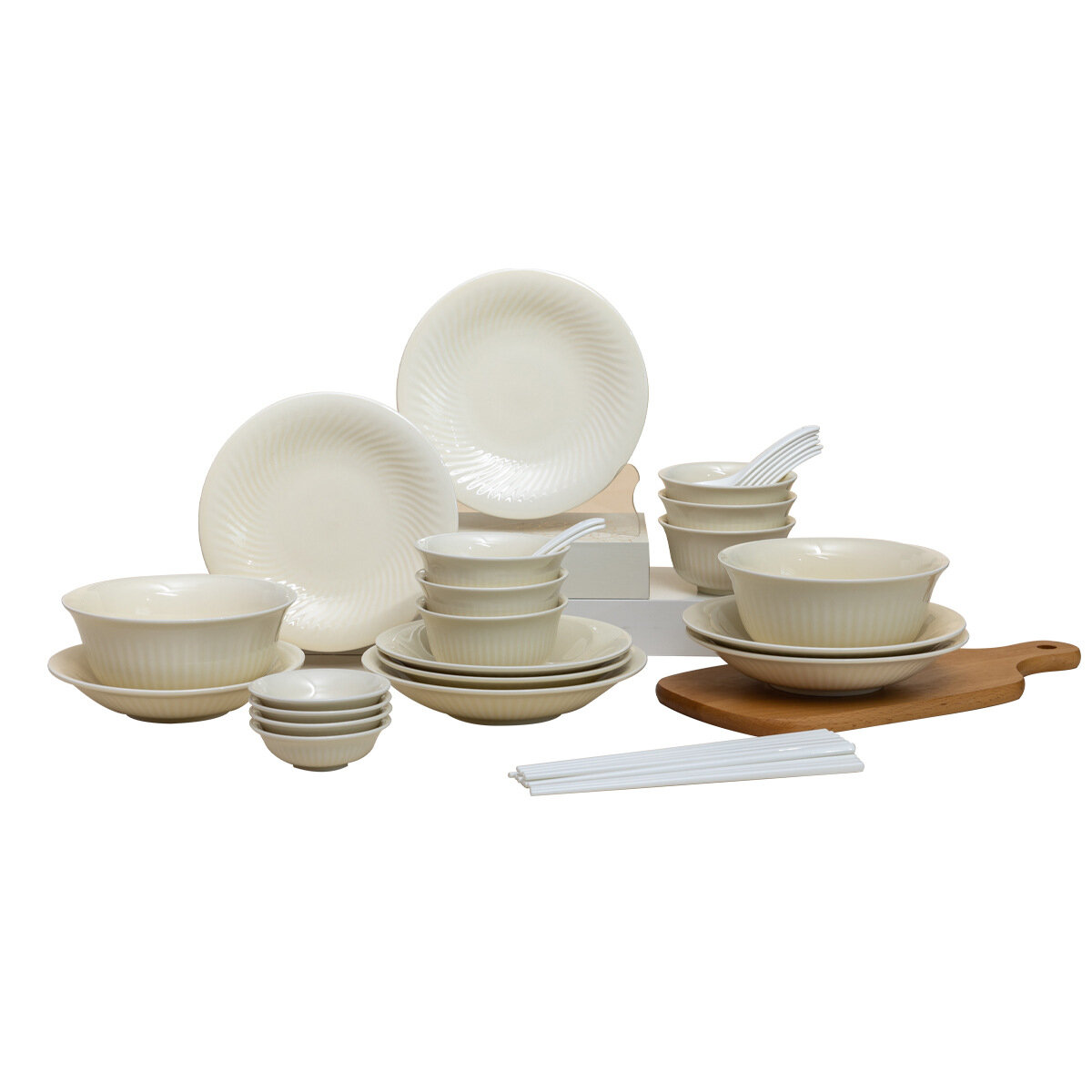 Набор обеденных тарелок Songfa Porcelain в кремовом стиле, простая керамическая посуда для дома в новом стиле, тарелка для салата.