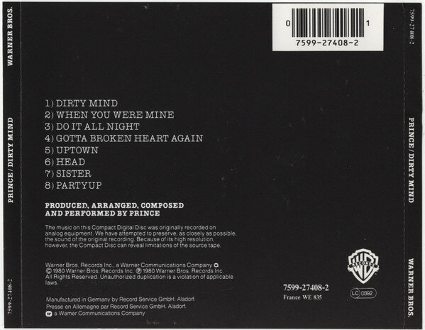 Компакт-диск Prince - Dirty Mind (1 CD) — фото 1