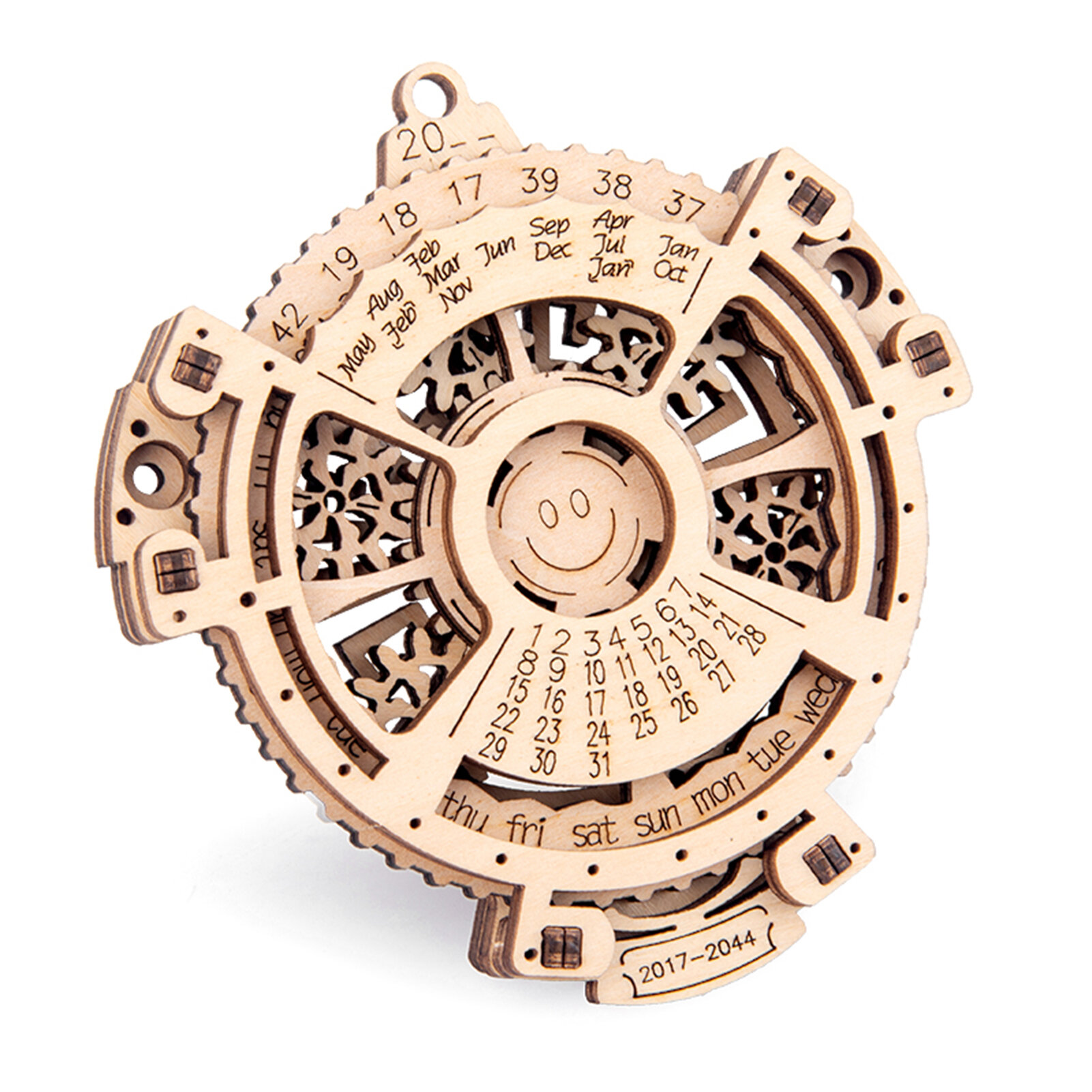 Деревянный календарь DIY самосборка 3D деревянная пазл модель набор гравюра механическая передача с 2017 по 2044 учебный строительный набор подарок на Рождество день рождения для учеников мальчиков девочек подростков взрослых материал дерево возраст от