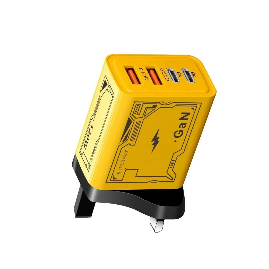 Зарядное устройство 120 Вт с двумя портами Type-C и USB, UK
