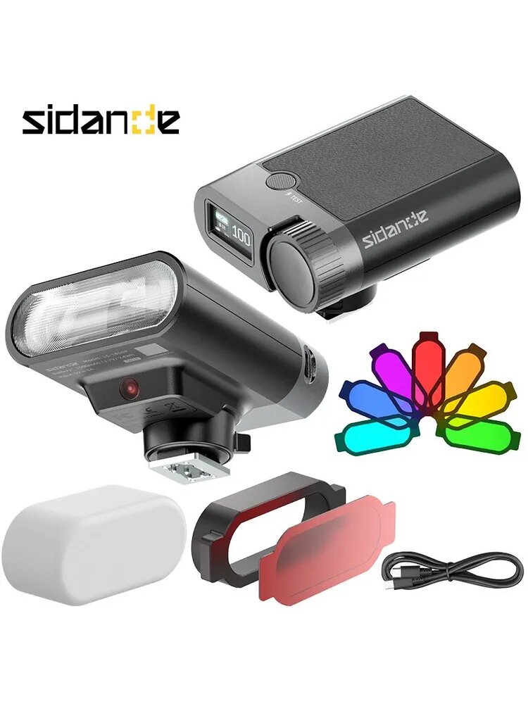 SIDANDE S01 Портативная вспышка для камеры G16 Высокая яркость 10 Вт Быстрая зарядка 2000 мАч Мини-вспышка совместима с фотоаппаратами Sony, Fujifilm, Canon, Nikon