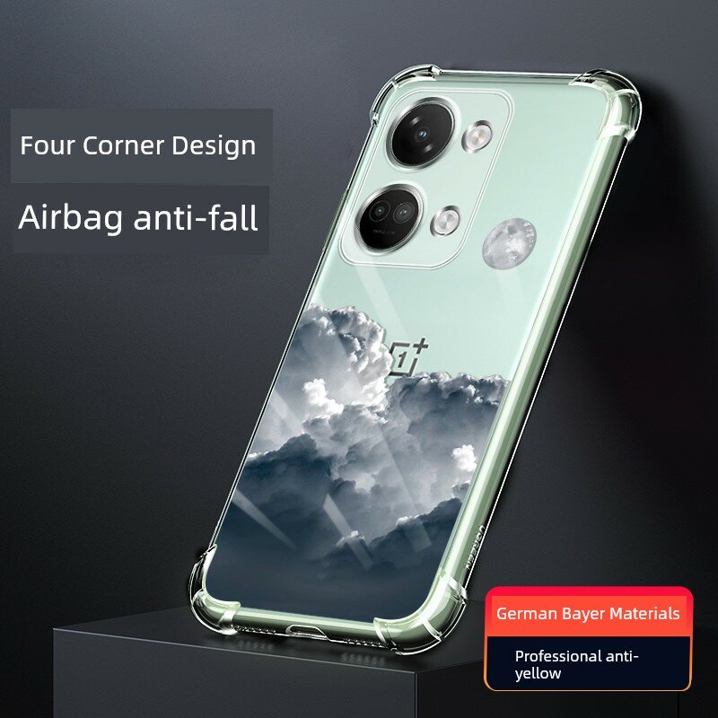 Чехол для OnePlus Ace 2V с воздушной подушкой, прозрачный, защита от падений, цвет Черное Облако