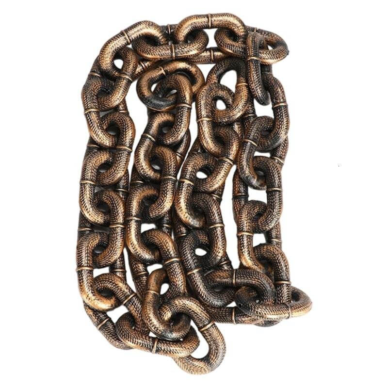 Прочная пластиковая цепь-поводок для собак, имитация железной цепи, Бронза