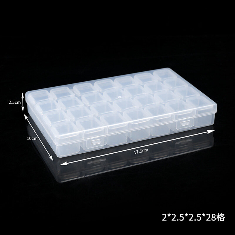 Аксессуары для нейл-арта Подарочная коробка Хранение 56 слотов Пластиковая прозрачная коробка PP Органайзер для ювелирных изделий и мелких деталей Настольный