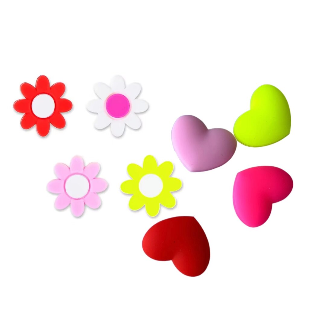 8шт Силиконовые гасители вибрации в форме цветка-сердечка, амортизаторы струн ракеток